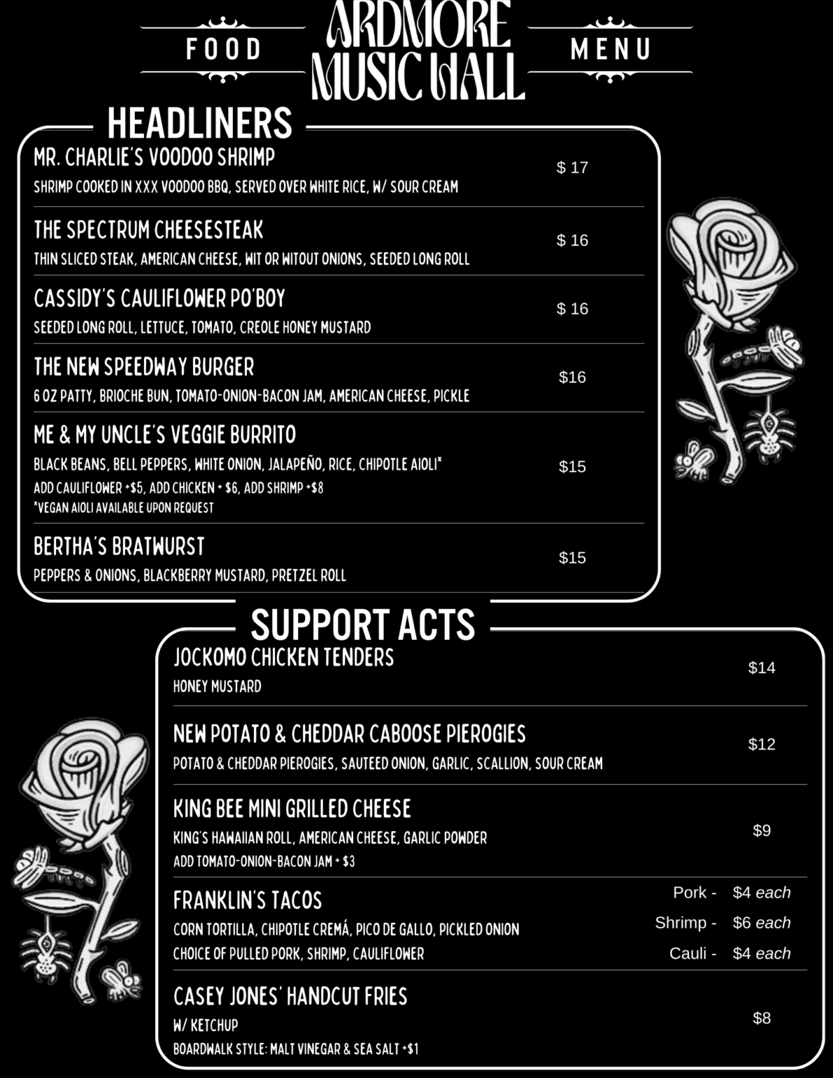 Food And Drink Options | Ardmore Music Hall