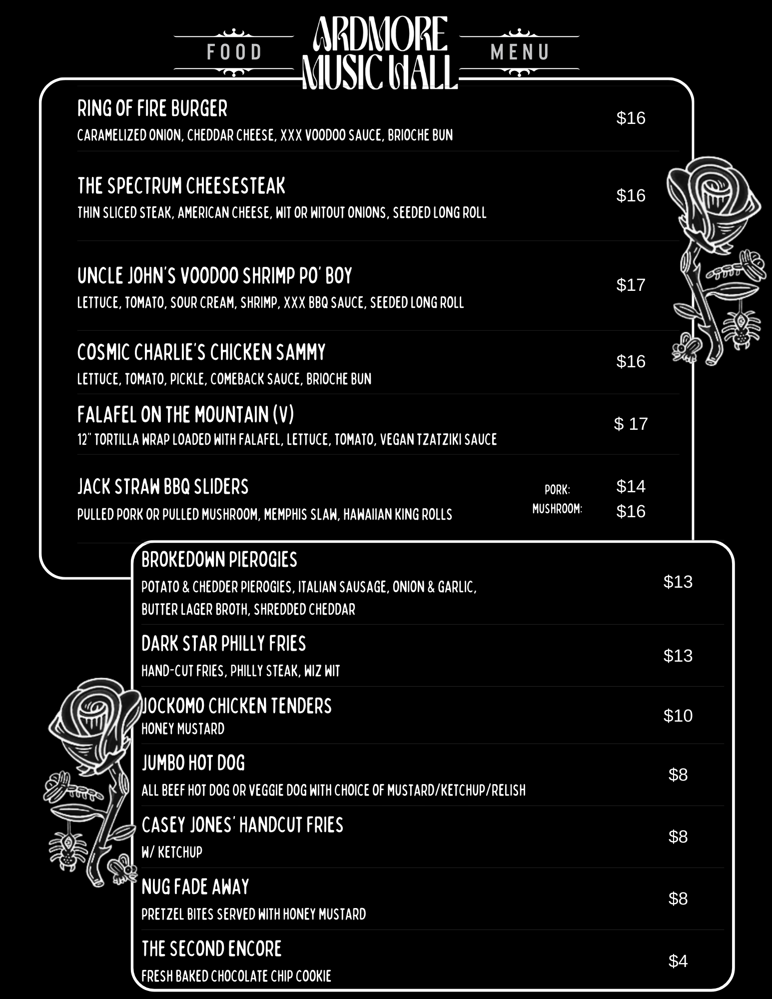 Food And Drink Options | Ardmore Music Hall